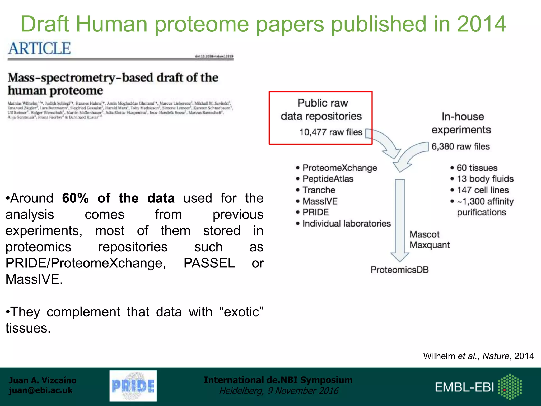 Proteomics public data resources: enabling "big data" analysis in proteomics | PPT