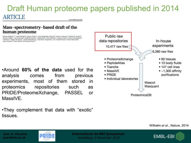 Proteomics public data resources: enabling "big data" analysis in proteomics | PPT