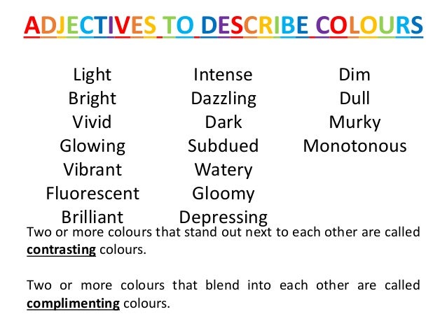 Talking about colour ppt