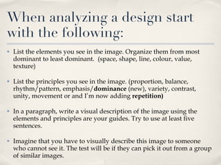 Talking About Design Using Elements & Principles | PPT