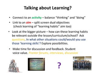 Talking about learning 23rd may 2012 | PPTX