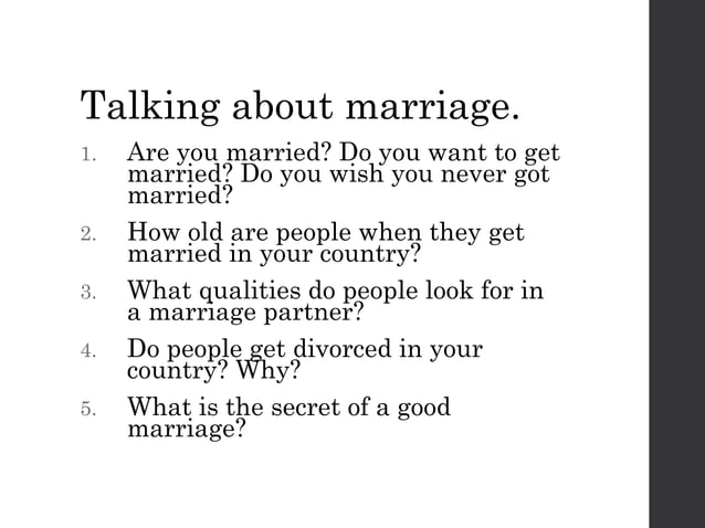 Talking about marriage | PPT