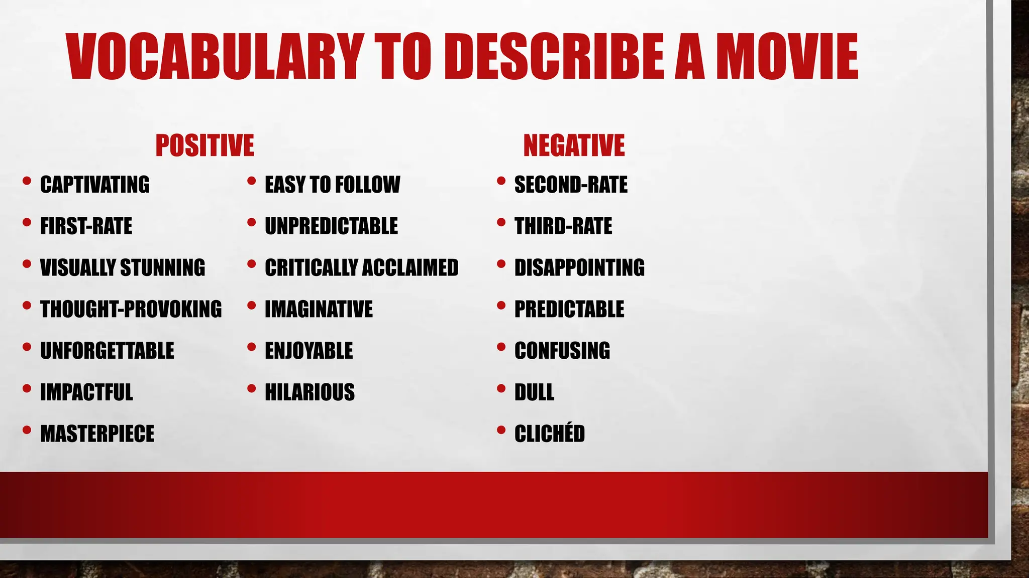 Talking about movies in english for teachers.pptx