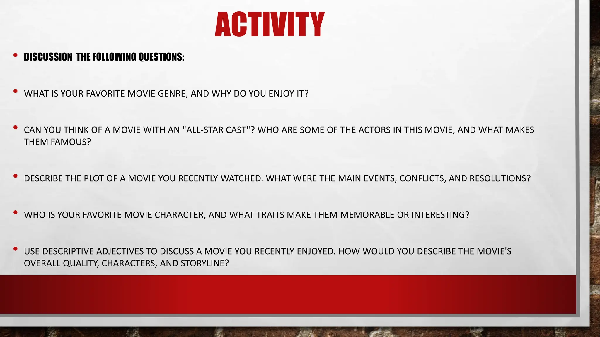 Talking about movies in english for teachers.pptx