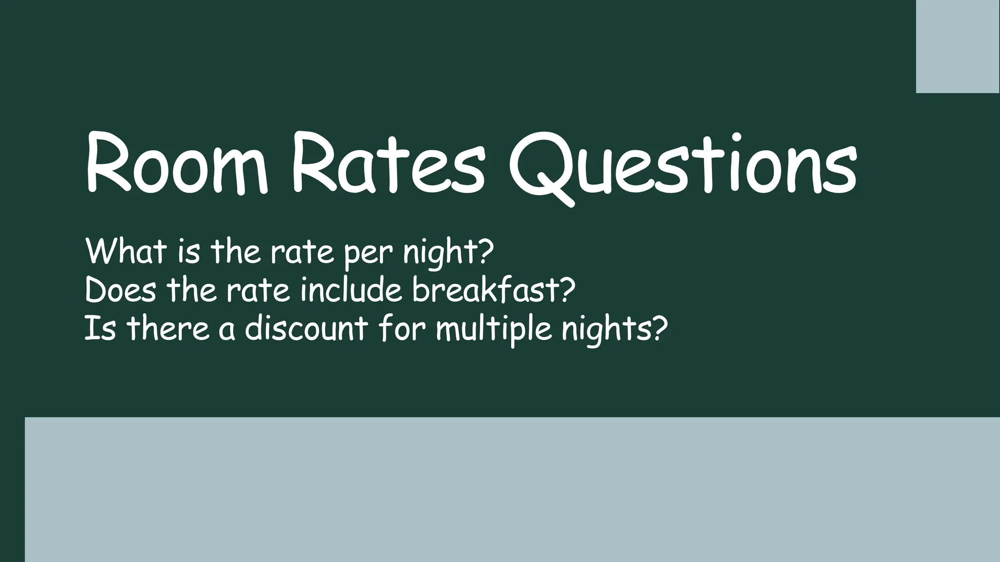 Talking about Room Rates in English.pptx | Hotels and Motels | Travel Type