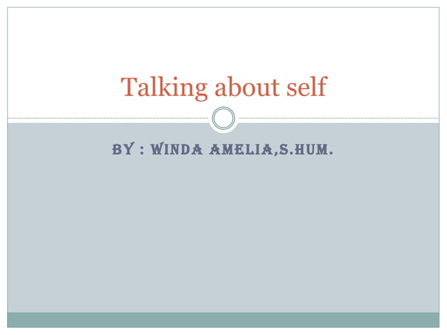Talking about self 10 | PDF