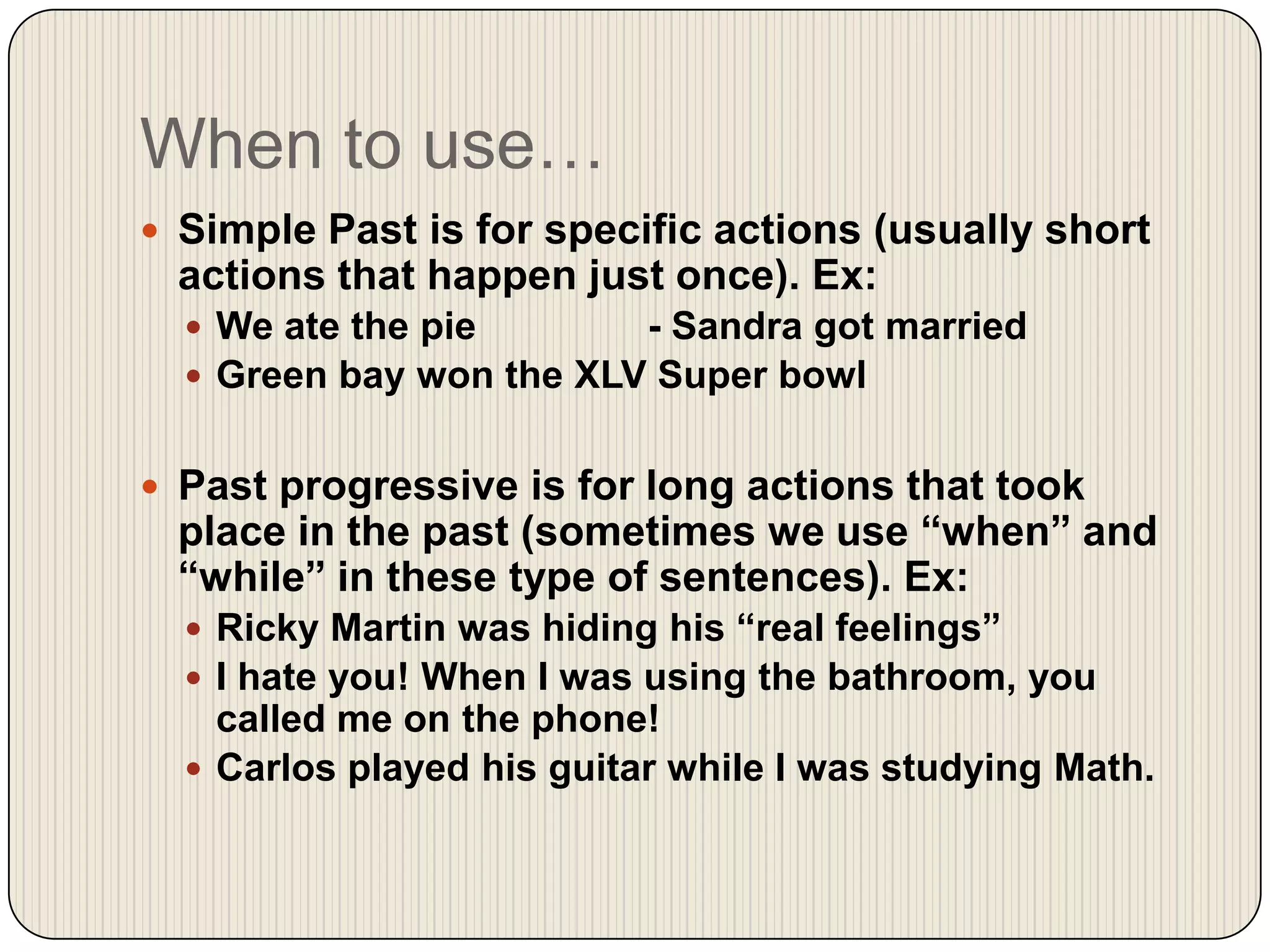 Talking about the past | PPTX