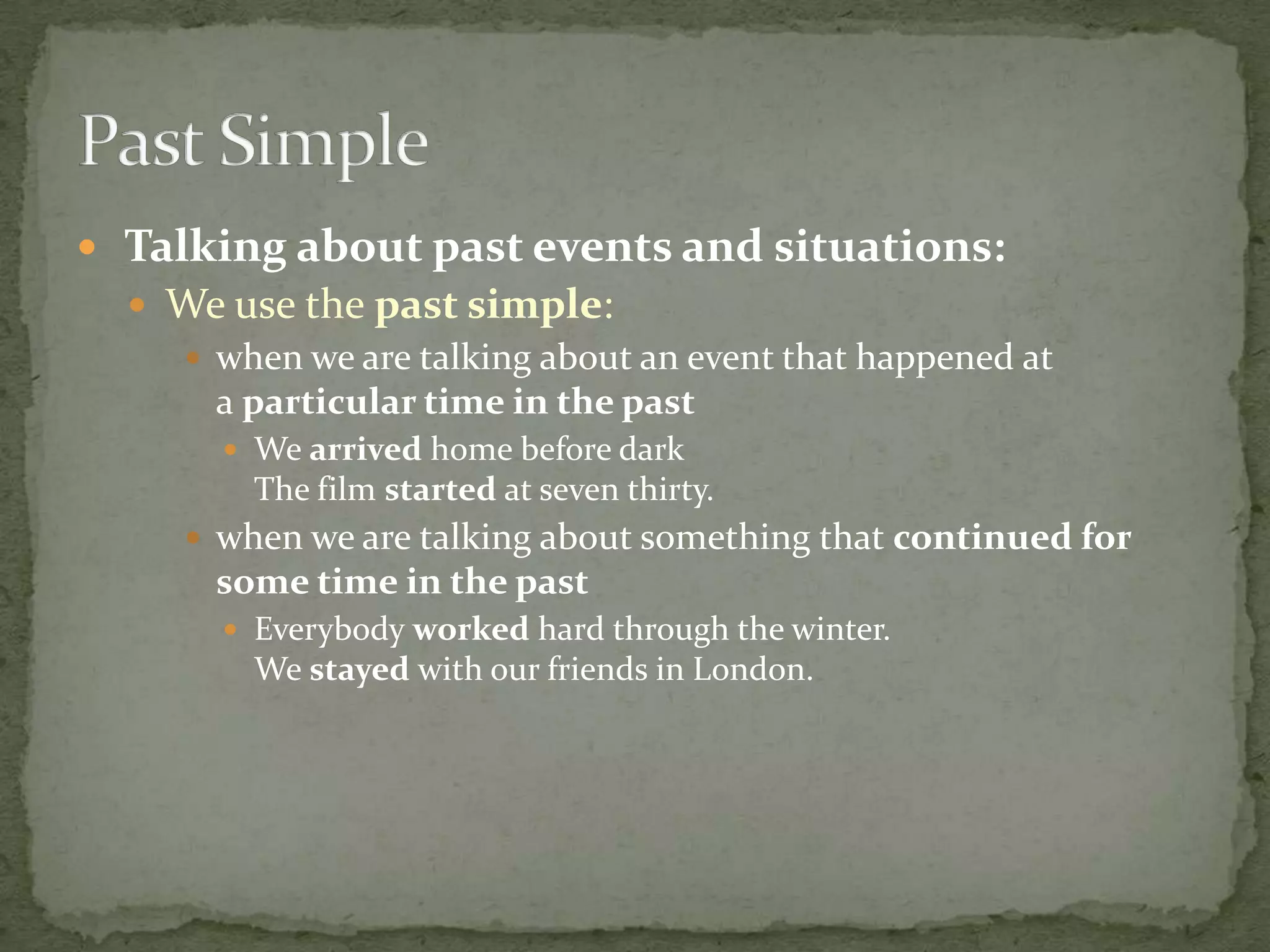 Talking about the past | PPTX