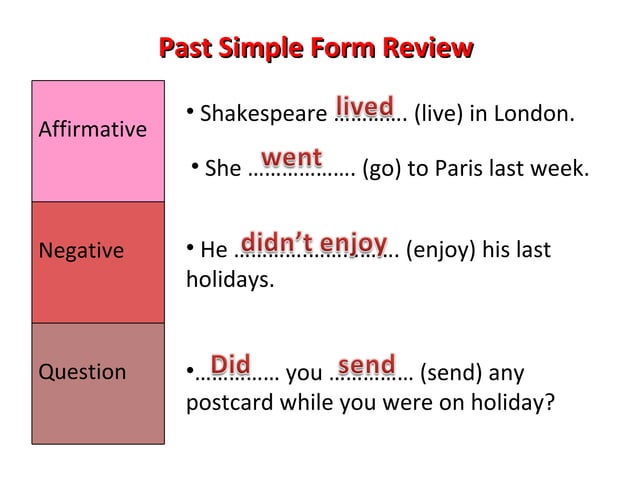 Talking about the Past Explanation | PPT