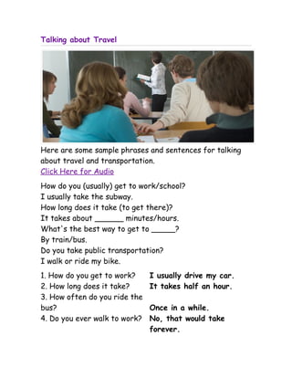 Talking about travel | DOC