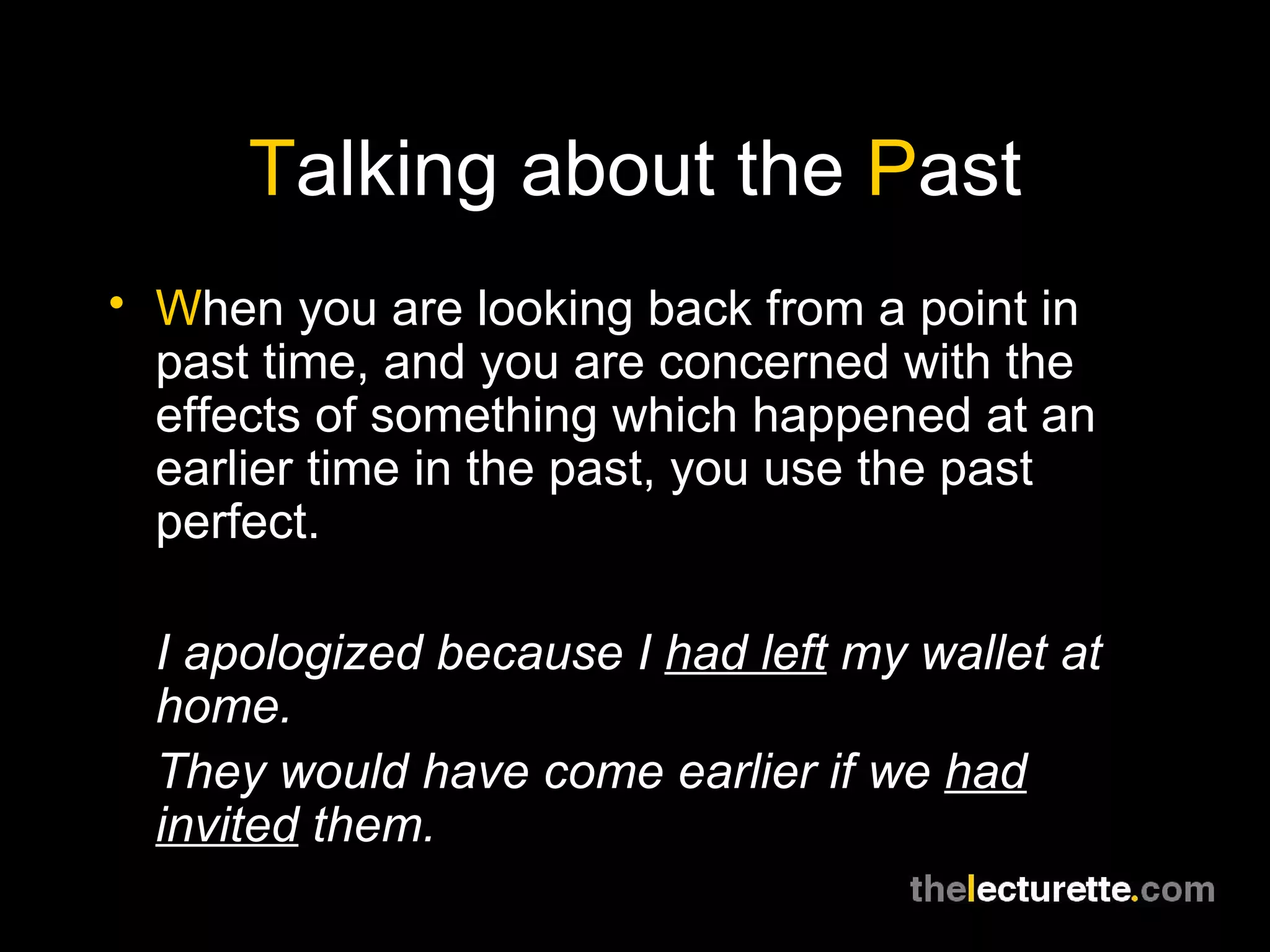 Talking about the Past | PPT