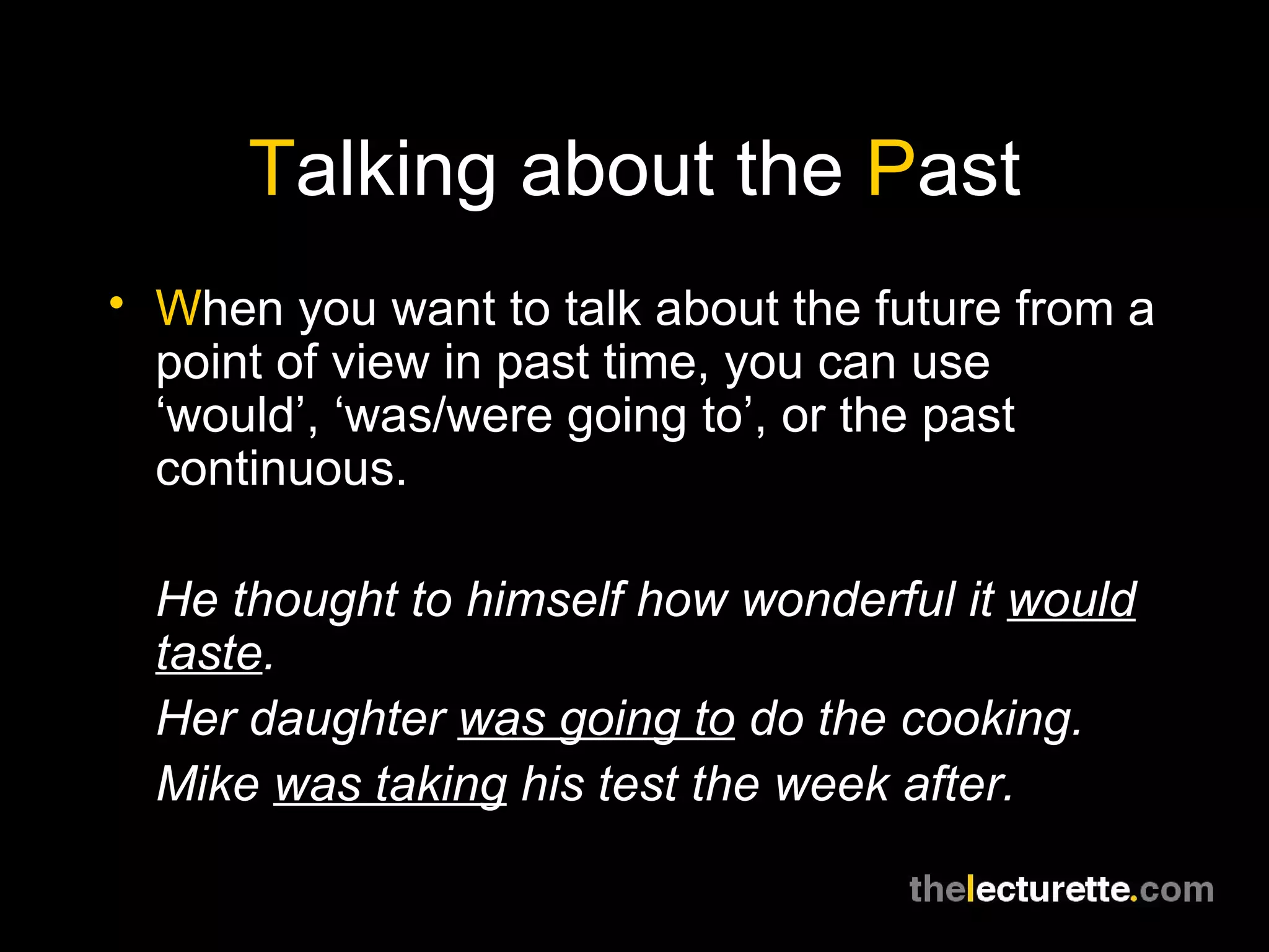 Talking about the Past | PPT