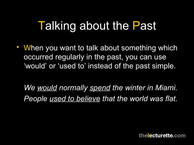 Talking about the Past | PPT