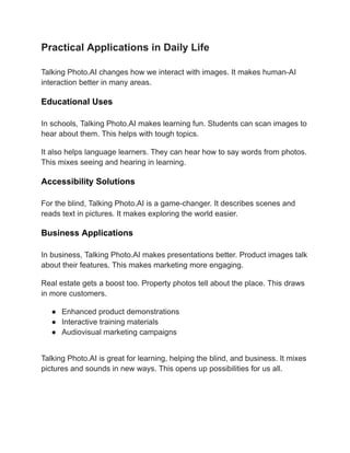 Talking Photo. AI - Turn Your Images Into Speech | PDF