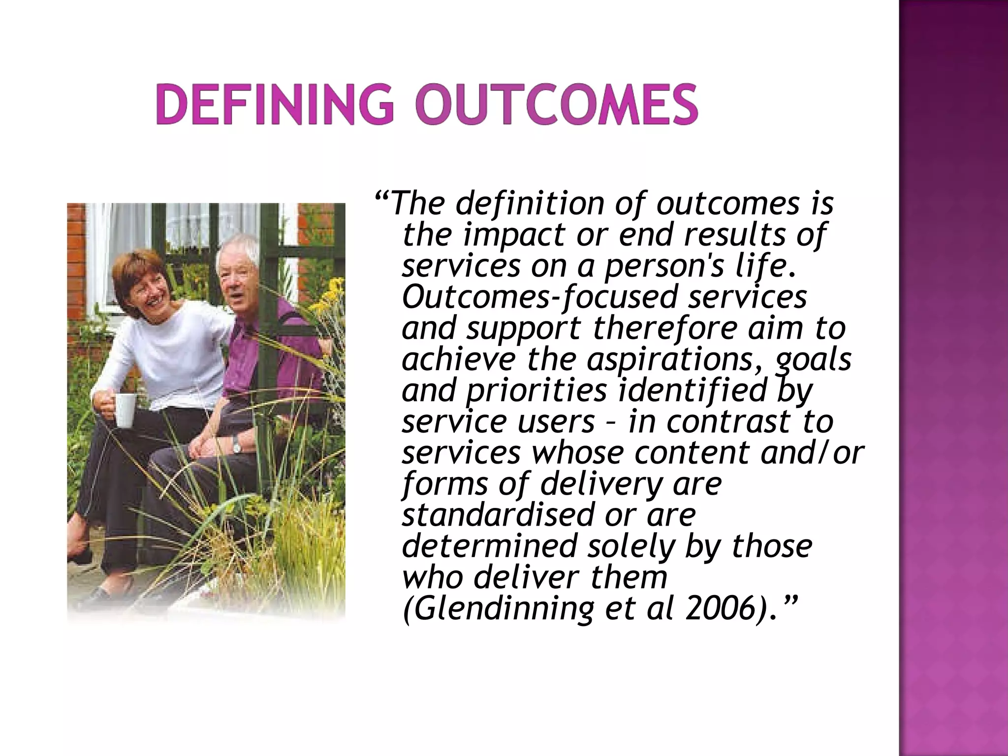 Talking points personal outcomes approach | PPT