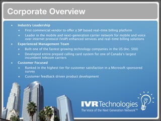 Talking SIP Mobility - MVNE & MVNO and M2M Billing Solution | PPT