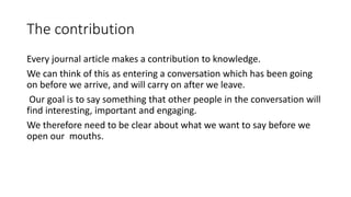 Talking the contribution of your paper | PPTX