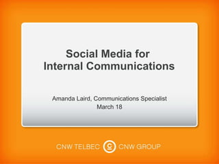 Social Media for Internal Communications | PPT