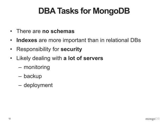 MongoDB Days Silicon Valley: Jumpstart: Ops/Admin 101 | PPT