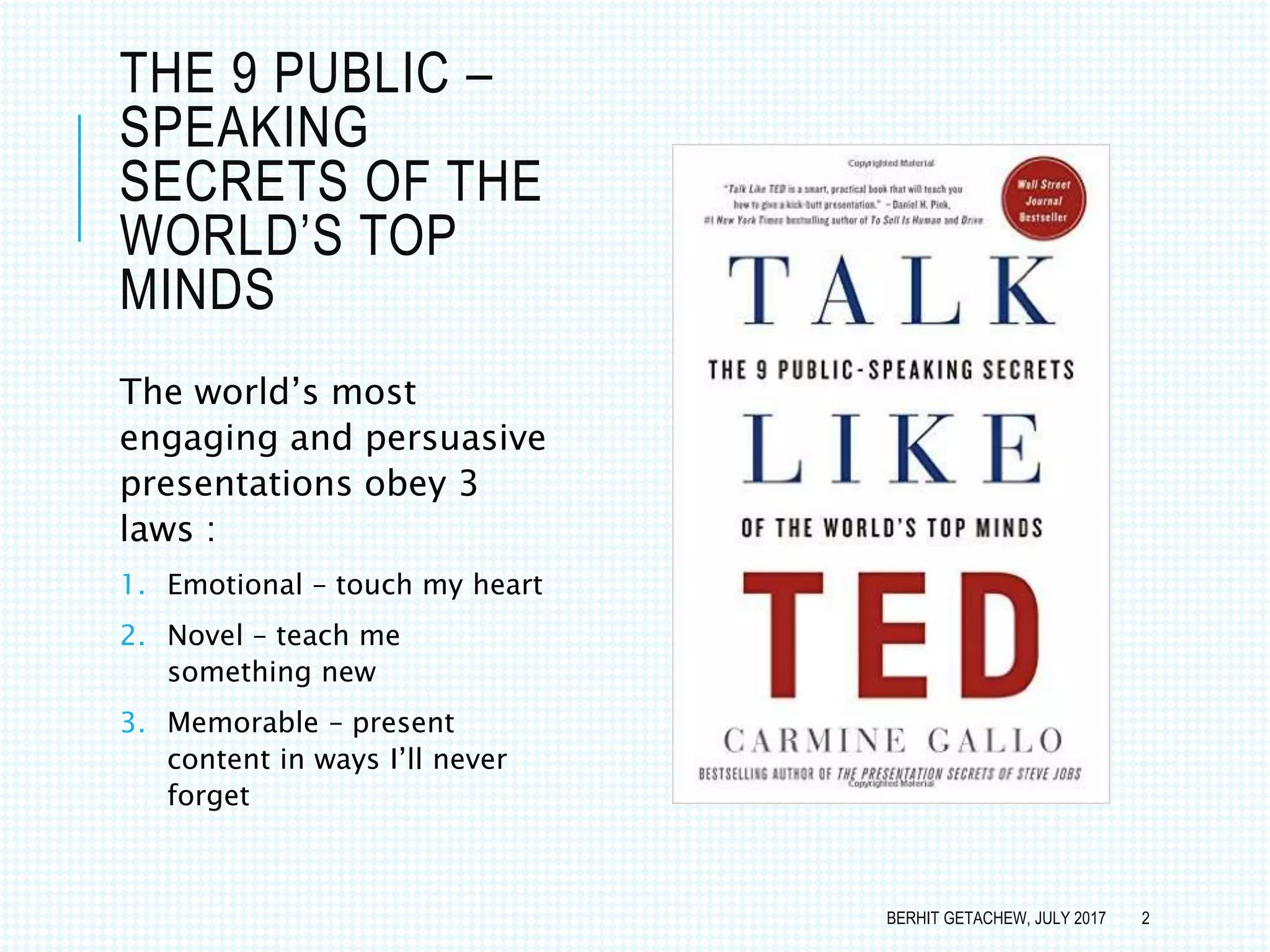 Talk like TED - Book Summary | PPTX