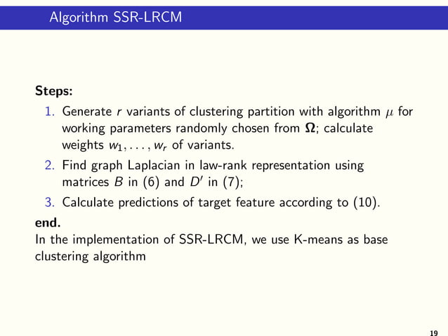 Semi-Supervised Regression using Cluster Ensemble | PPT