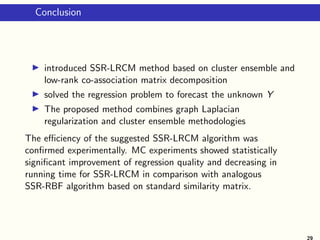 Semi-Supervised Regression using Cluster Ensemble | PPT