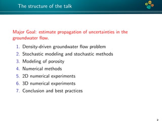 Uncertainty quantification of groundwater contamination | PPT