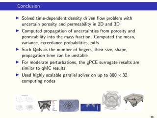 Propagation of Uncertainties in Density Driven Groundwater Flow | PPT