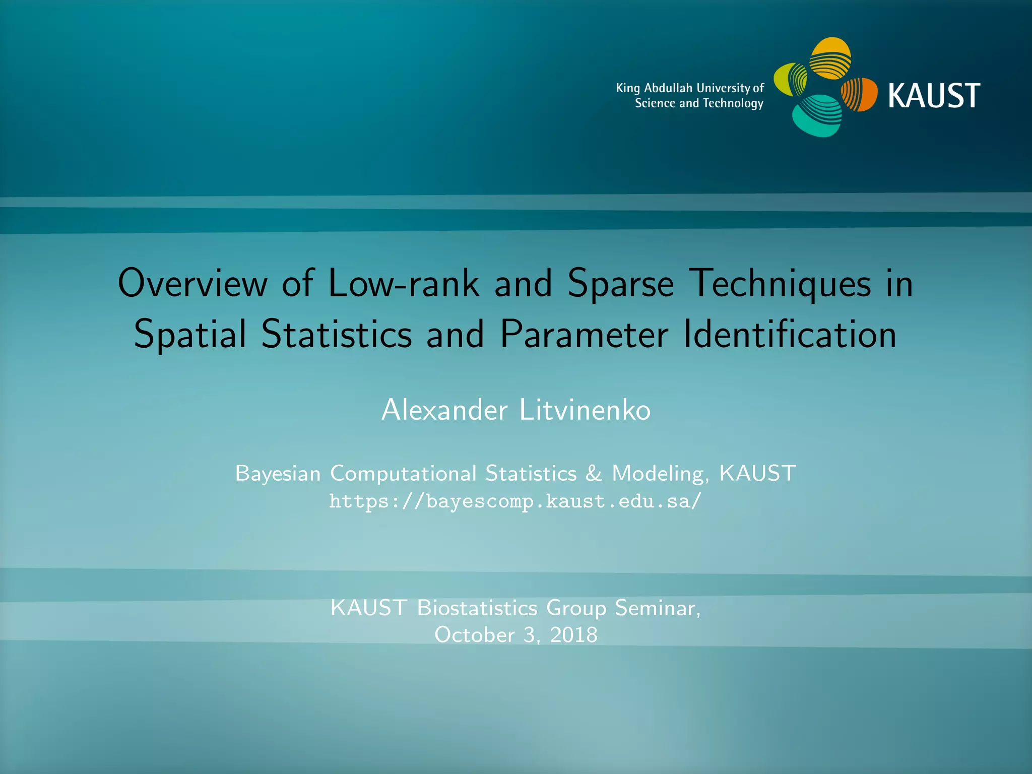 Overview of sparse and low-rank matrix / tensor techniques | PDF