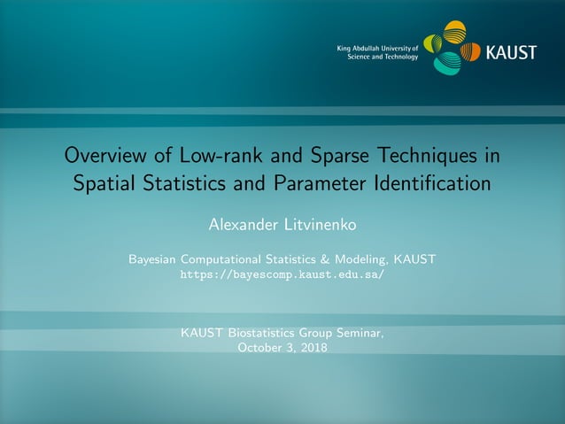 Overview of sparse and low-rank matrix / tensor techniques | PPT