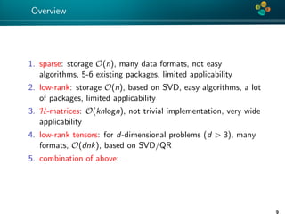 Overview of sparse and low-rank matrix / tensor techniques | PPT