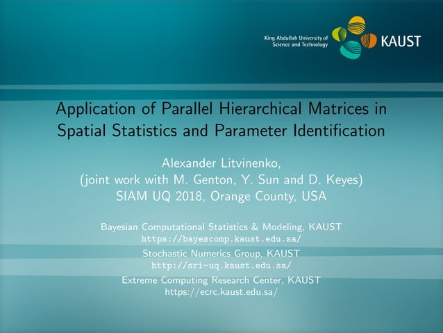 Application Of Parallel Hierarchical Matrices In Spatial Statistics And Parameter Identification 
