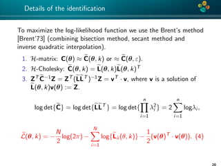 Application of Parallel Hierarchical Matrices in Spatial Statistics and Parameter Identification ...