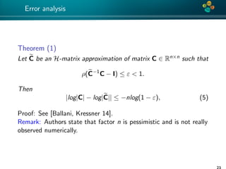 Application of Parallel Hierarchical Matrices in Spatial Statistics and Parameter Identification ...