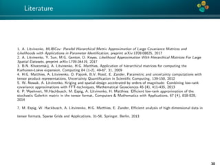 Application of Parallel Hierarchical Matrices in Spatial Statistics and Parameter Identification ...