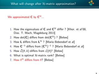 Application of Parallel Hierarchical Matrices in Spatial Statistics and Parameter Identification ...
