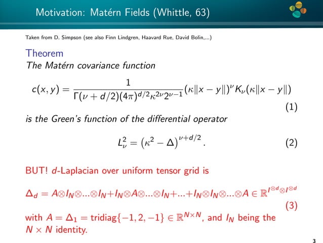 Tucker Tensor Analysis Of Matern Functions In Spatial Statistics Ppt