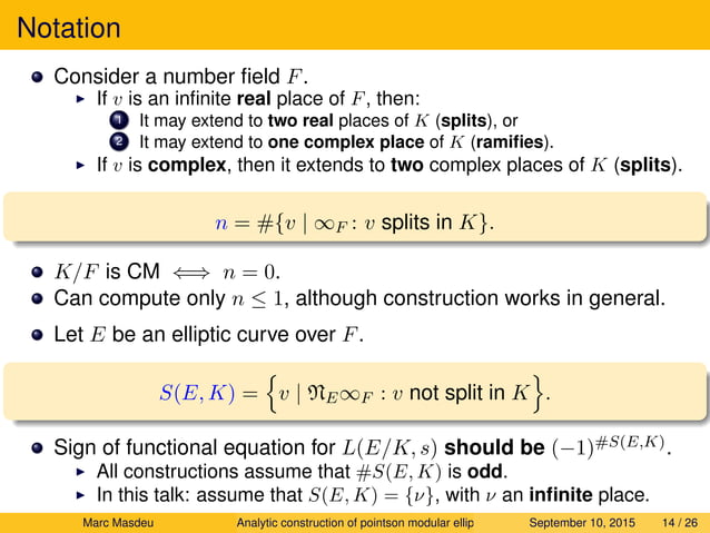 Analytic construction of points on modular elliptic curves | PPT
