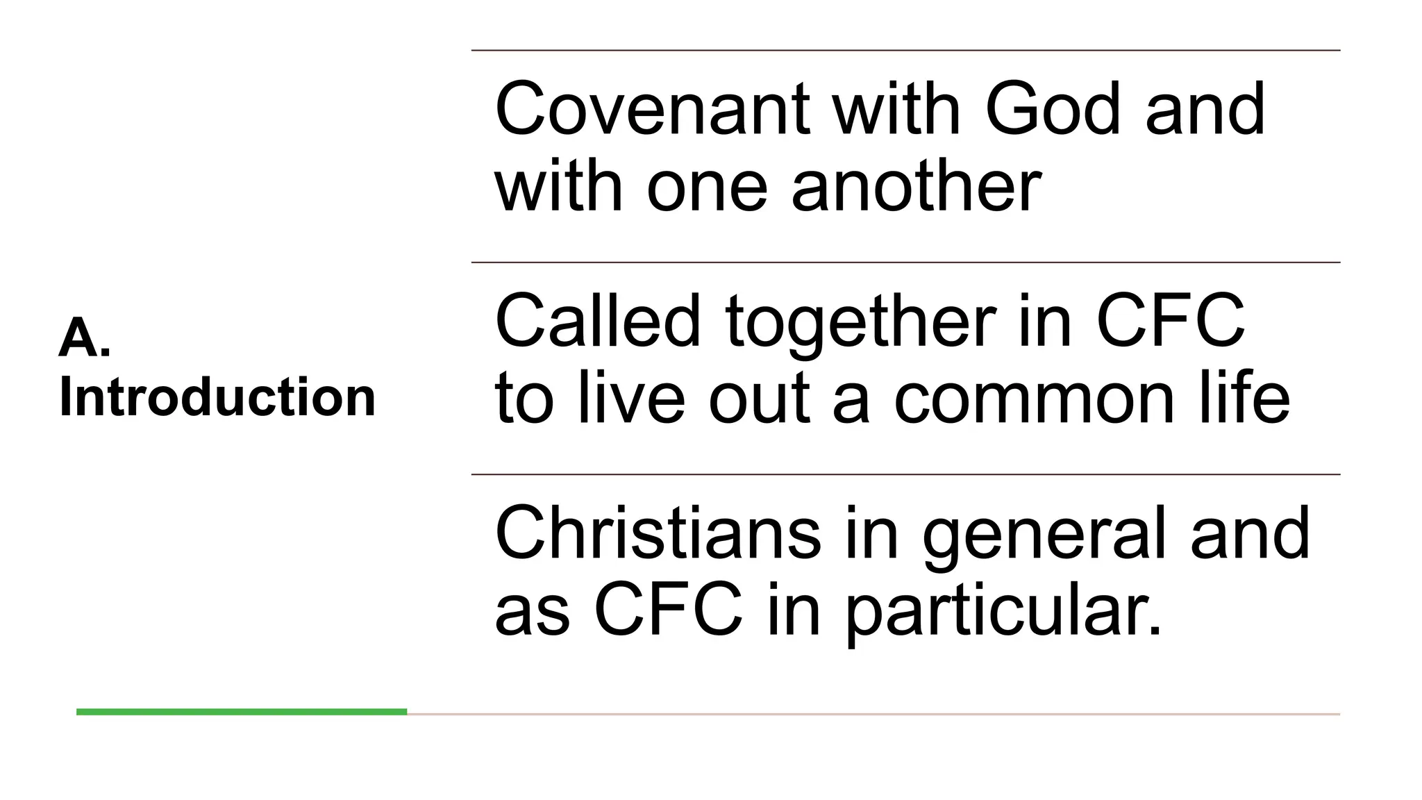 Talk No 4. covenant orientation.pptxCFC is a Christian community with ...