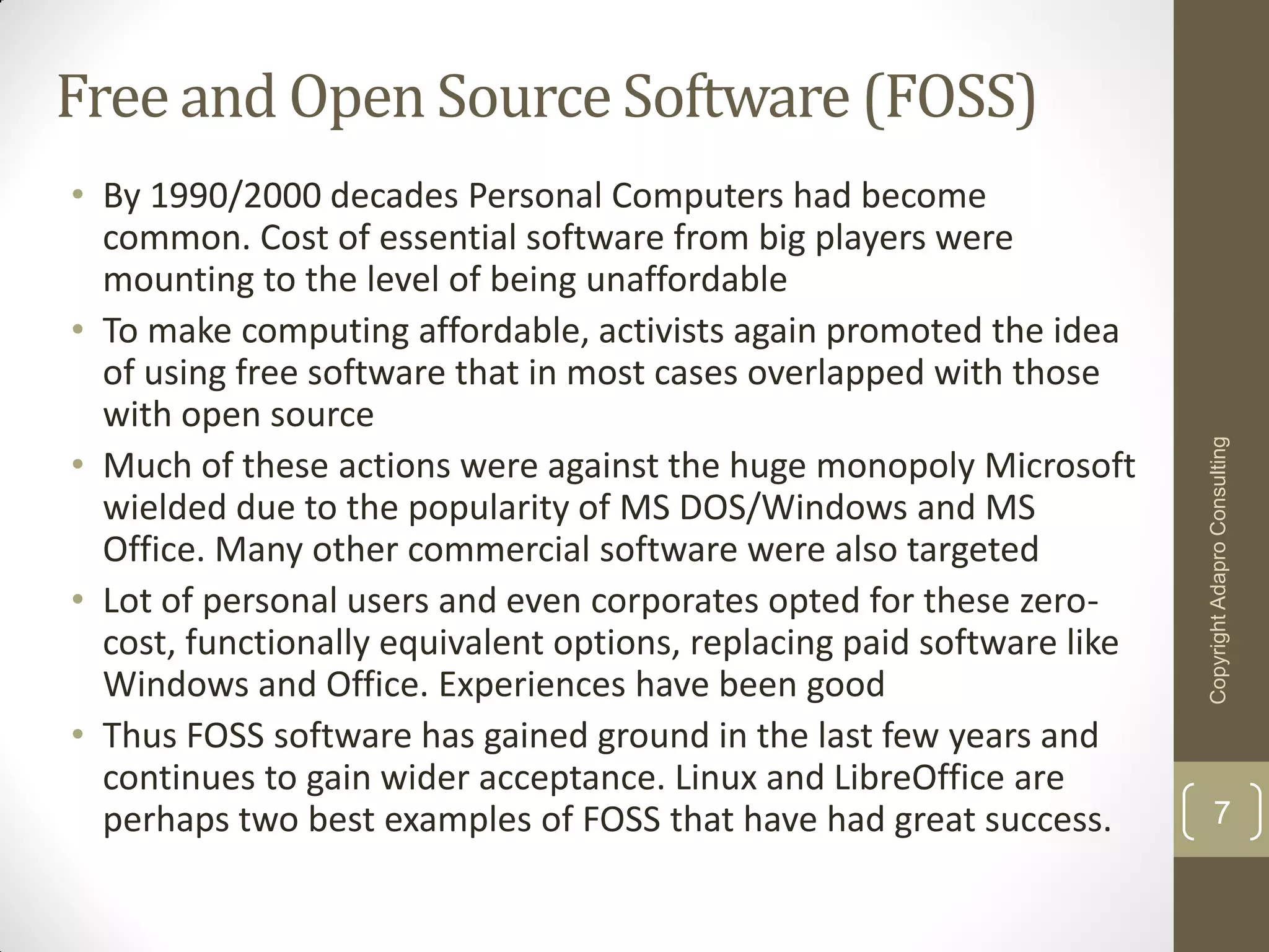 A Roadmap for Students Using FOSS (Free and Open Source Software) and Reaching Goals of ...