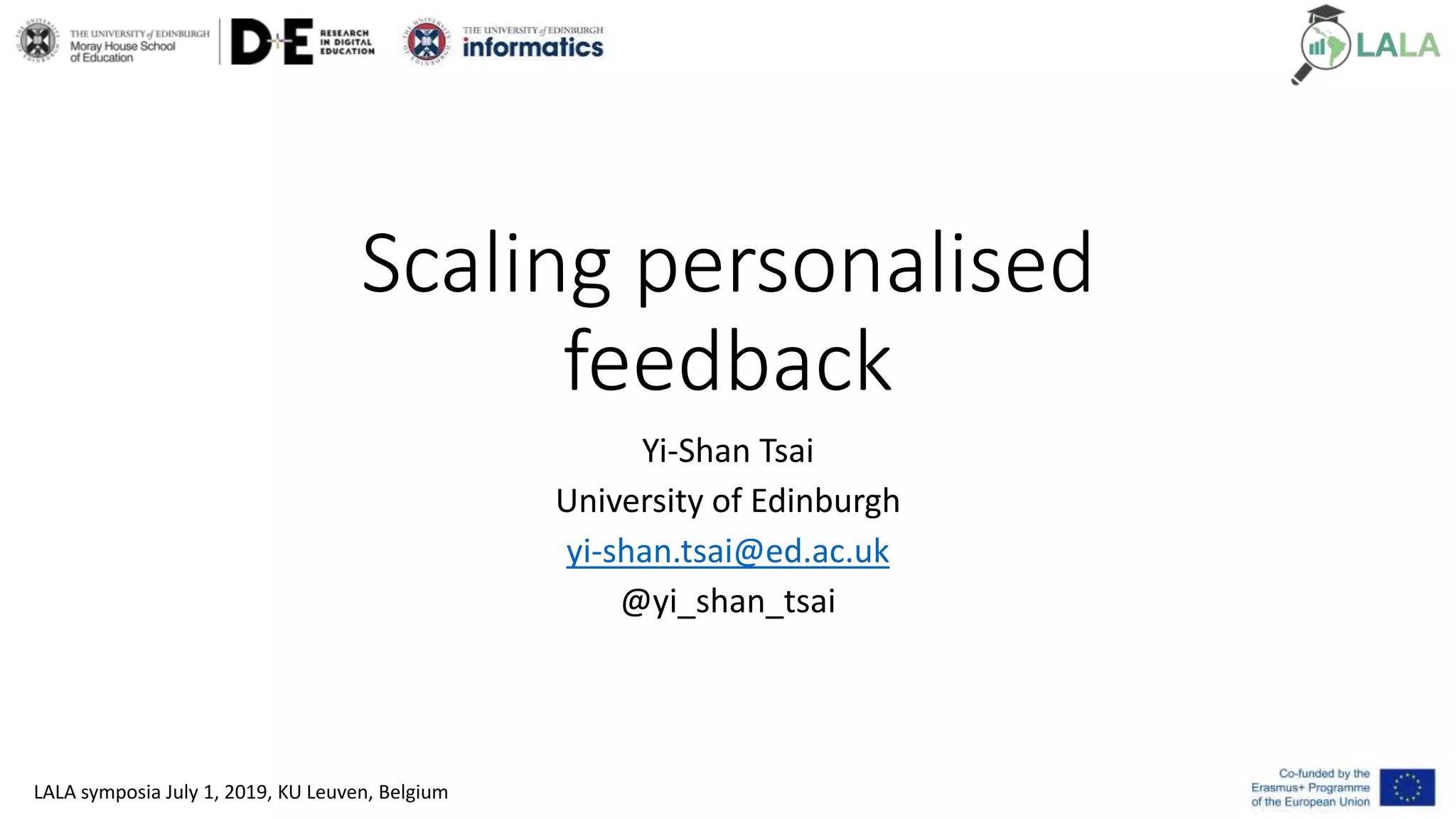 Scaling personalised feedback | PPTX