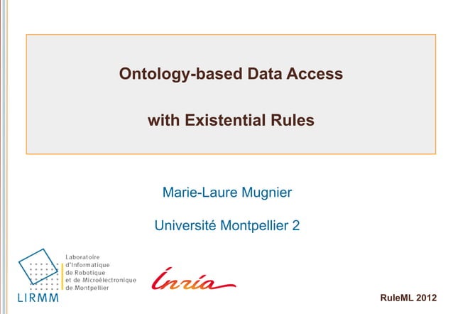 Ontology-based Data Access with Existential Rules | PDF | Databases | Computer Software and ...
