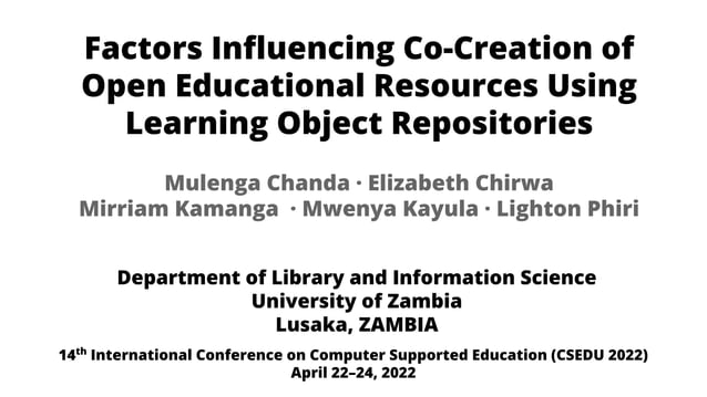 Factors Influencing Co-Creation of Open Education Resources Using ...