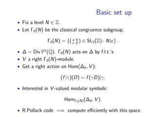 Quaternionic Modular Symbols in Sage | PPT