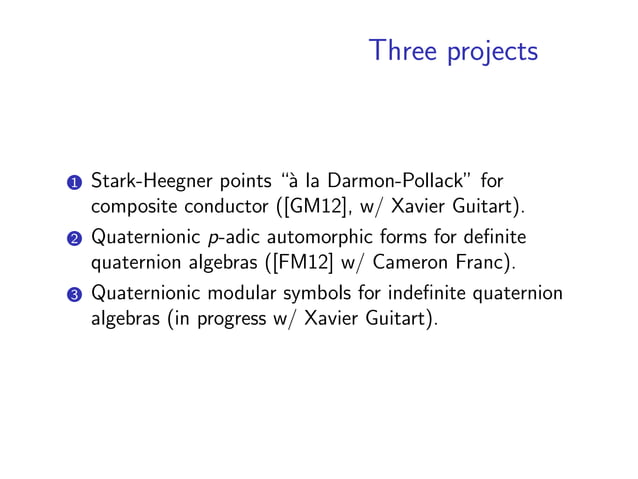 Quaternionic Modular Symbols in Sage | PPT