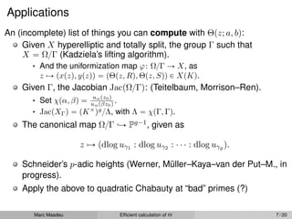 Efficient calculation of theta functions attached to p-adic Schottky ...