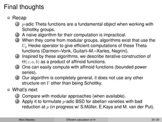 Efficient calculation of theta functions attached to p-adic Schottky ...