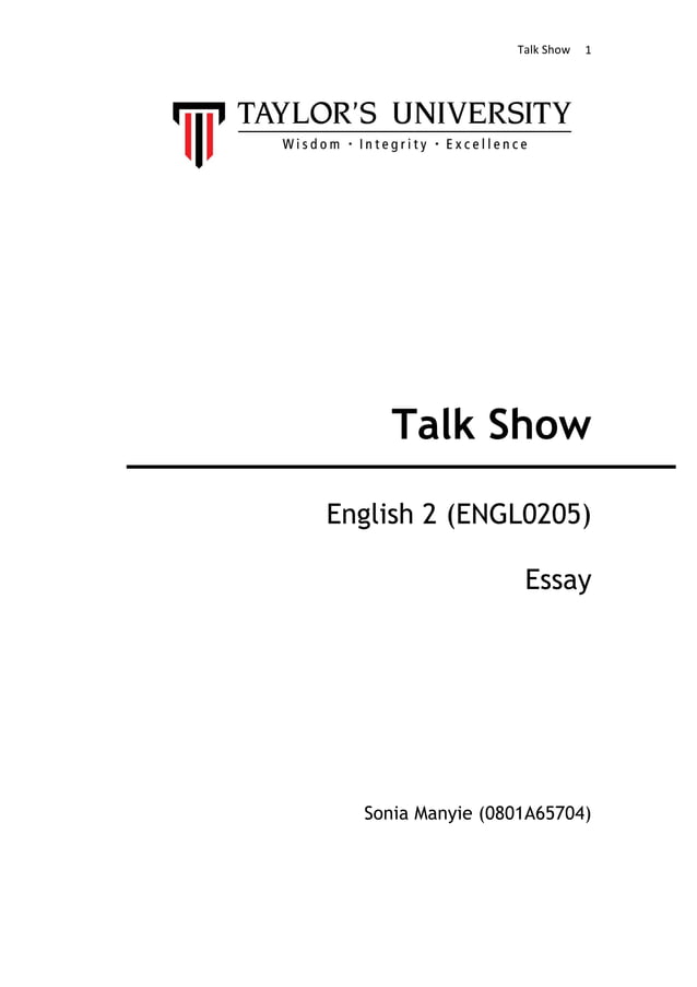 Talk show | PDF