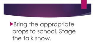 Talk Show in English for Academic and Professional Purposes | PPTX