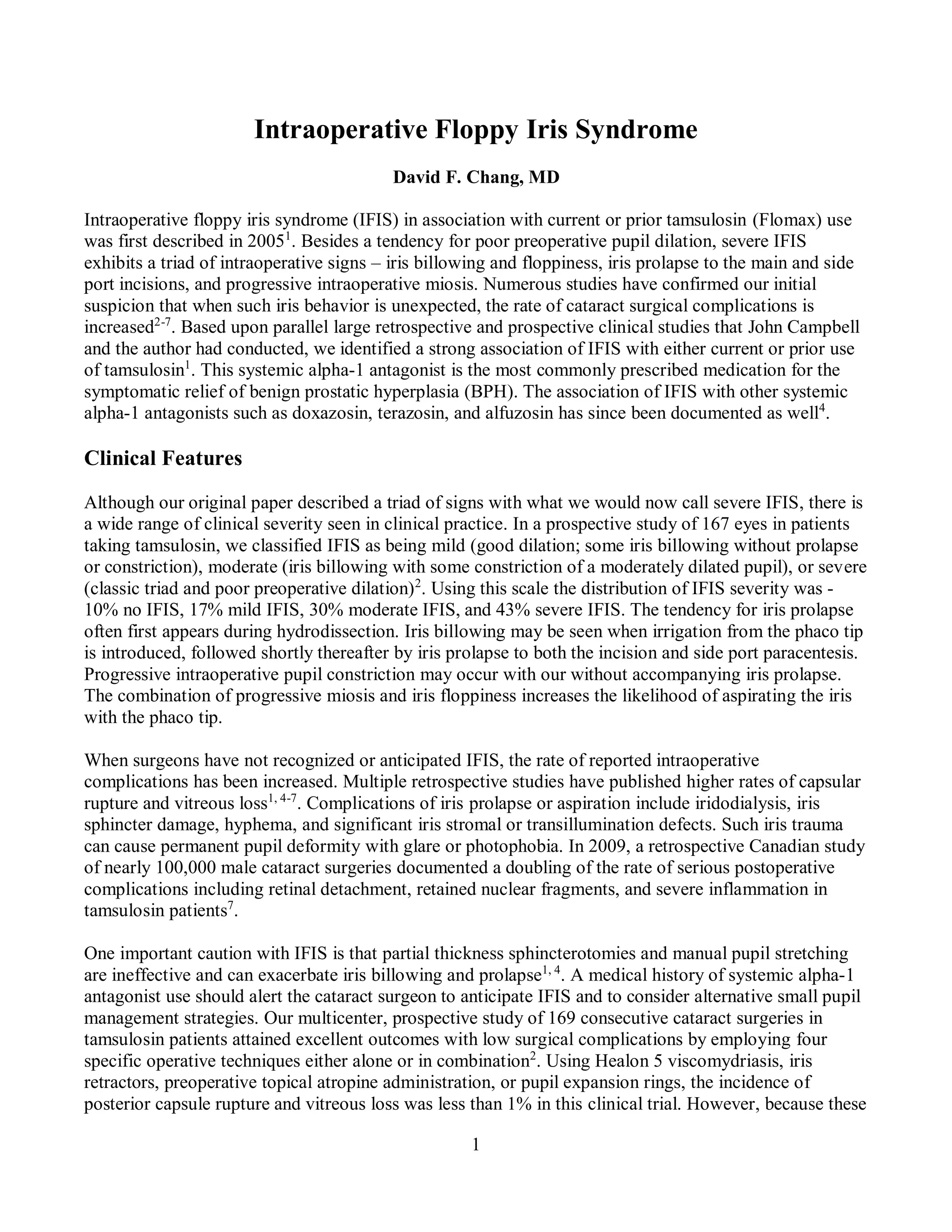 Floppy iris Syndrome | PDF